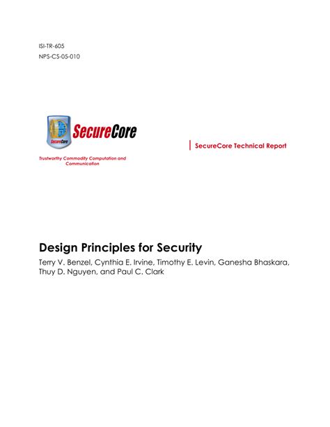 Pdf Design Principles For Security