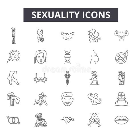 Sexuality Line Icons Signs Vector Set Outline Illustration Concept Stock Vector