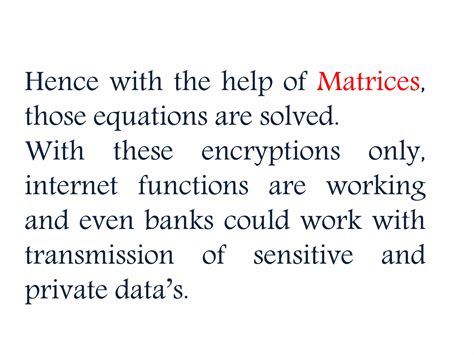 Applications Of Matrices In Real Life Pptx