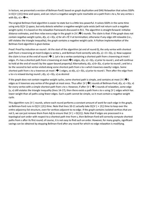Lecture 12 In Lecture We Presented A Version Of Bellman Ford1 Based On Graph Duplication And