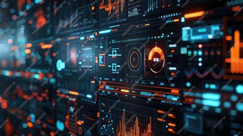 Futuristic Digital Interface With Data Visualizations And Graphs Representing Advanced Analytics