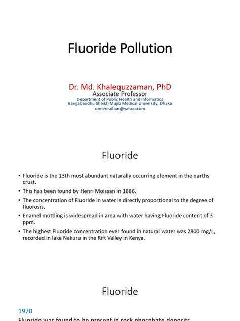 Fluoride Pollution Pdf Fluoride Soil