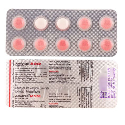 Amlovas M 550 Mg Tablet Uses Dosage Side Effects Price