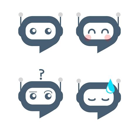 Premium Vector Chatbot Icon Set With Reactions