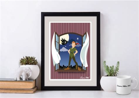 Disneys Peter Pan Window Posterprint Minimalist Peter Etsy
