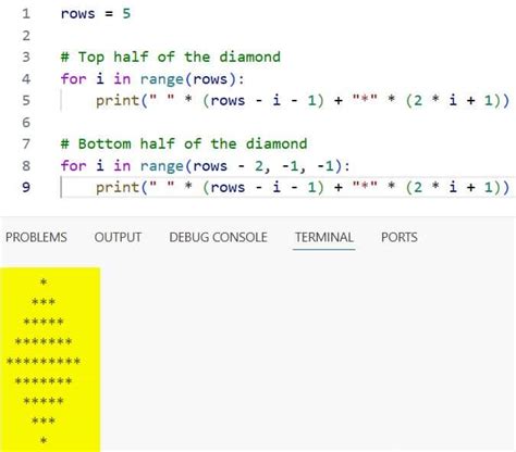Print Simple Diamond Pattern In Python