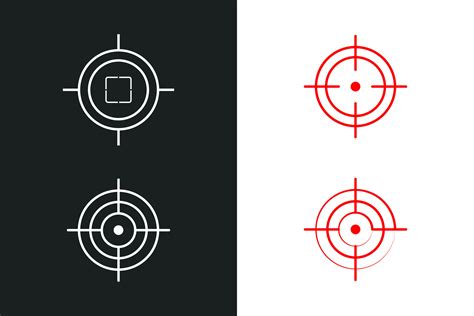Target Destination Icon Set Focus Cursor Bullseye Mark Collection Vector Art At Vecteezy