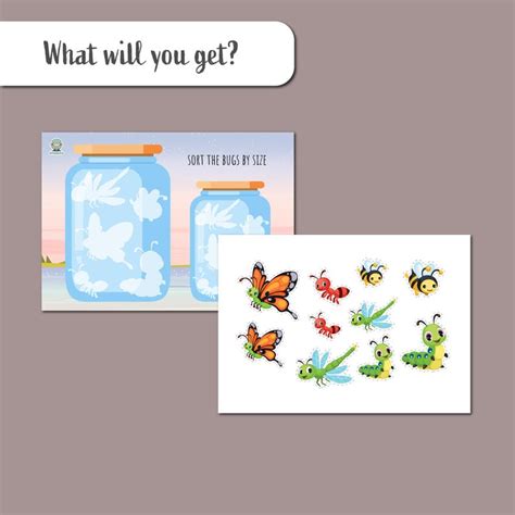 Bug Size Sorting Activity For Babes Montessori Homebabe Babe Learning Printable