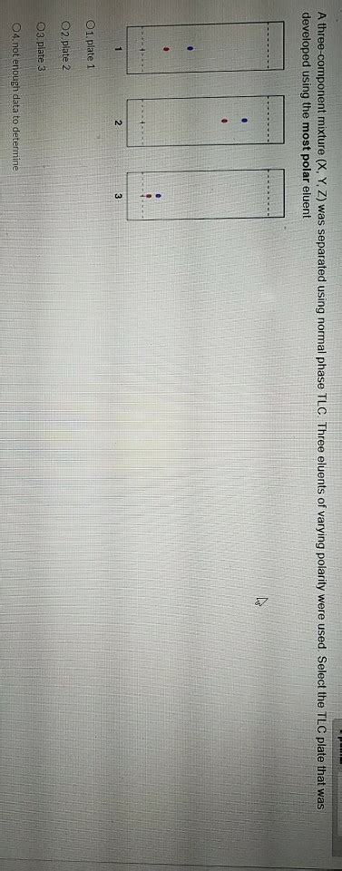Solved A Three Component Mixture X Y Z Was Separated Chegg