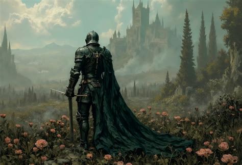 신고전주의 중세 기사 초상화 Ai 생성 이미지