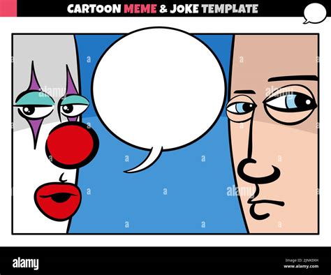 Cartoon Illustration Of Meme Template With Blank Comic Speech Balloon
