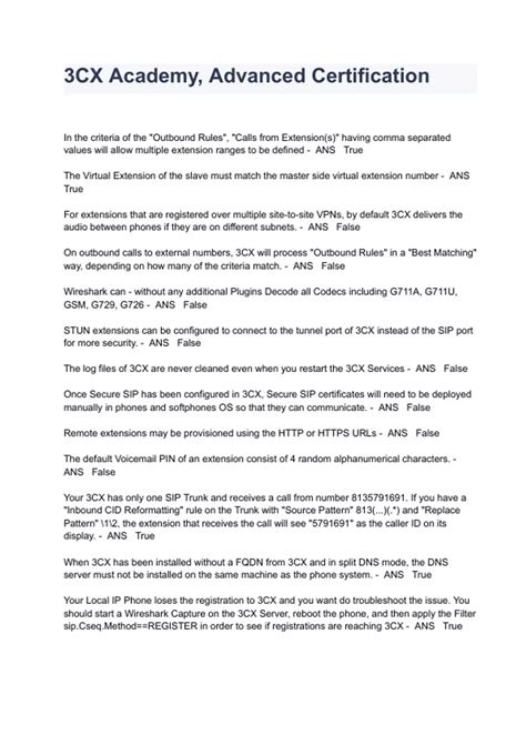 3cx Basic Certification Exam Questions And Answers Verified 3cx Basic Certification Stuvia Us