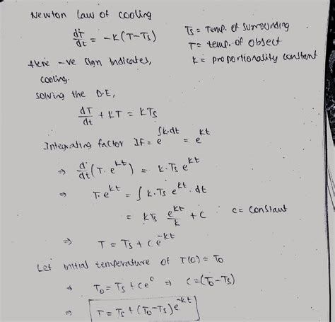 [solved] Applications Of First Order Differential Equation Practice Course Hero