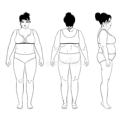 Naked Standing Woman Vector Stock Vector Illustration Of Proportions Back