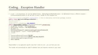 Request Validation In Spring Rest Part Ppt