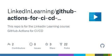 GitHub LinkedInLearning Github Actions For Ci Cd This Repo Is For The Linkedin