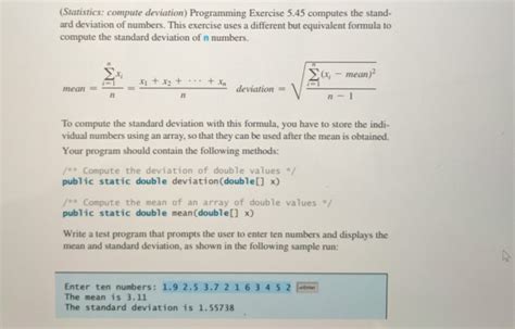 Solved Statistics Compute Deviation Programming Exercise