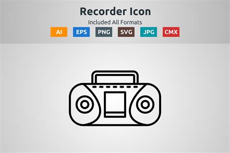 Recorder Vector Outline Icon Graphic By Abidehtisham Creative Fabrica