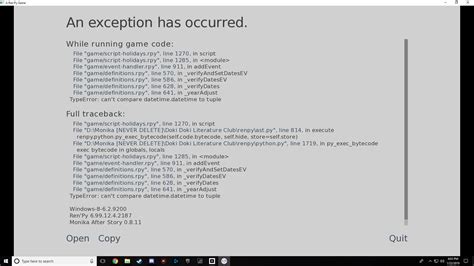 Game Crashes When Starting · Issue 3556 · Monika After Storymonikamoddev · Github