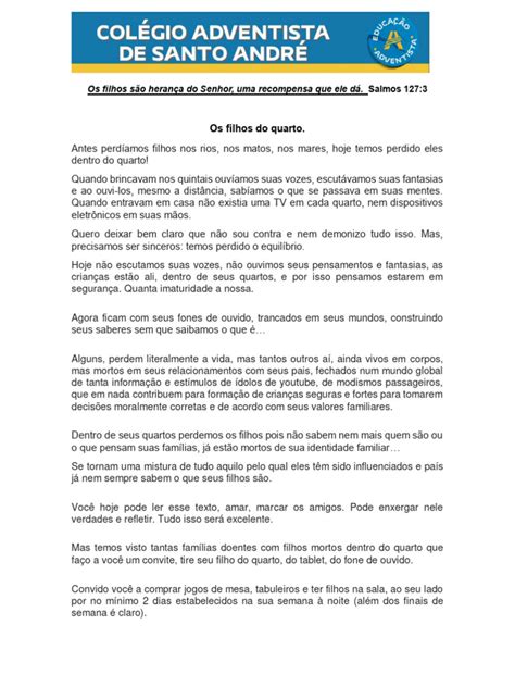 os filhos do quarto pdf pdf pensamento