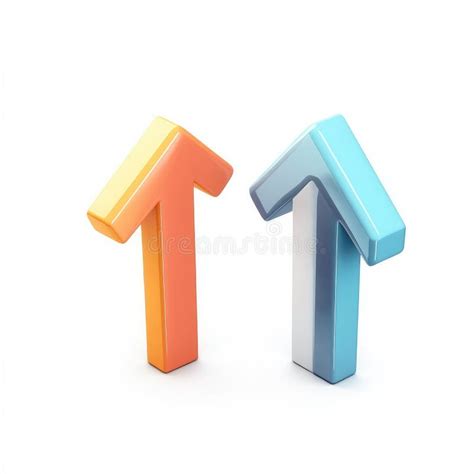 Two 3d Up Arrows Growth Success Progress Concept Stock Illustration Illustration Of Icon