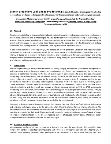 Pdf Branch Prediction Look Ahead Pre Fetching