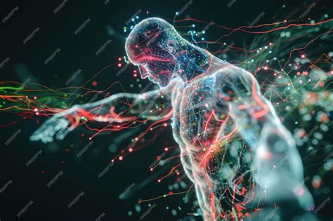 Premium Photo A Digital Visualization Projecting Nerve Impulses And Synapses Across A