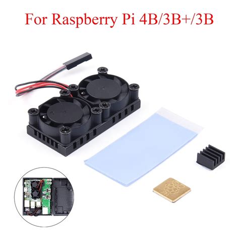 Raspberry Pi Model B Cooling Dual Fan Kit With Heat Sink Double Cooling Fans Cooler Optional
