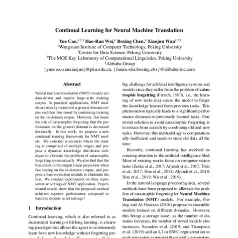 Continual Learning For Neural Machine Translation Acl Anthology