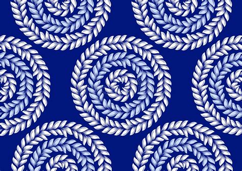 Seamless African Pattern Circular Leaf Design 72 Stock Illustration