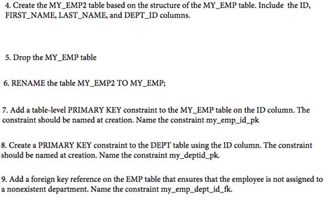 Solved 1 Create The Mydept Table Based On The Following