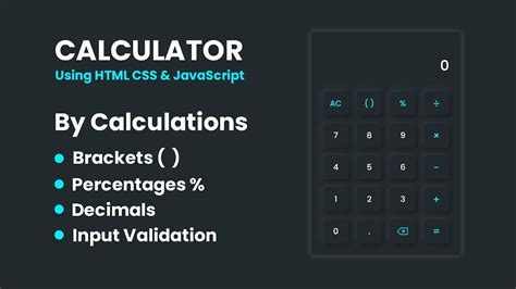 How To Make A Calculator Using HTML CSS Javascript YouTube