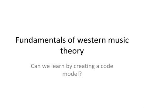 Pdf Learn Music Theory By Creating A Code Model Dokumentips