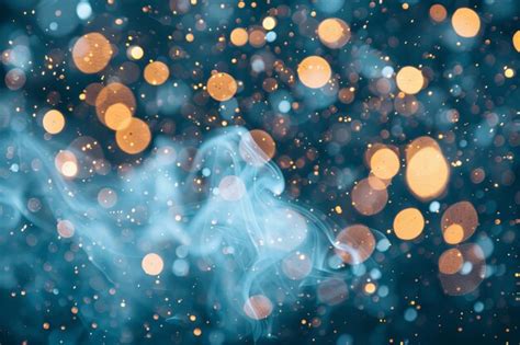 Premium Photo Abstract Glowing Particles And Bokeh Lights In Blue Background