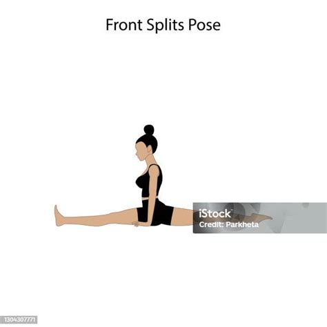 전면 스플릿 포즈 요가 운동 건강한 라이프스타일 벡터 일러스트레이션 가냘픈에 대한 스톡 벡터 아트 및 기타 이미지 가냘픈 건강한 생활방식 다리찢기 Istock