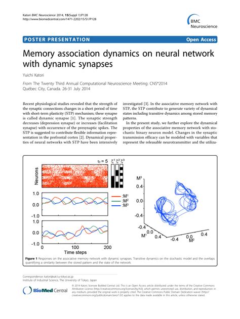 PDF Memory Association Dynamics On Neural Network With Dynamic Synapses