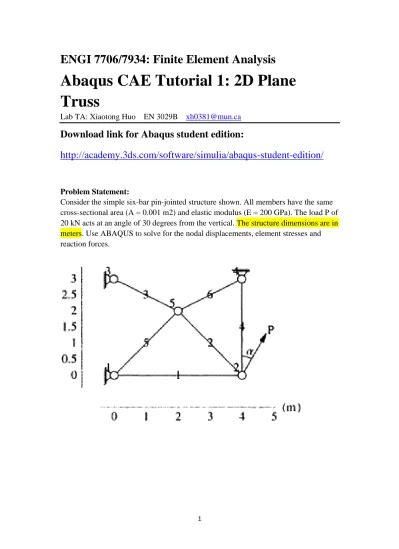 Abaqus CAE Tutorial D Plane Truss