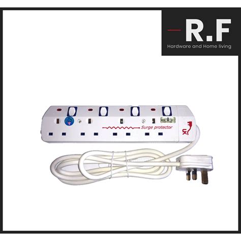 4 Way Portable Multi Extension Wire Trailing Socket Uk Malaysia 2 Meter