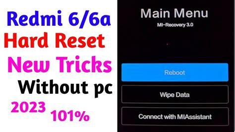 Xiaomi Redmi 6 6a Hard Reset Pin Pattern Unlock Redmi 6 Factory Reset Easy New Trick