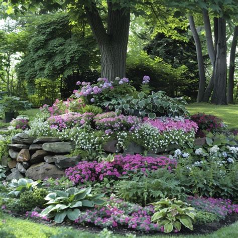 Stunning Flower Bed Designs Around A Tree In Yard Backyard Garden Landscape Landscaping