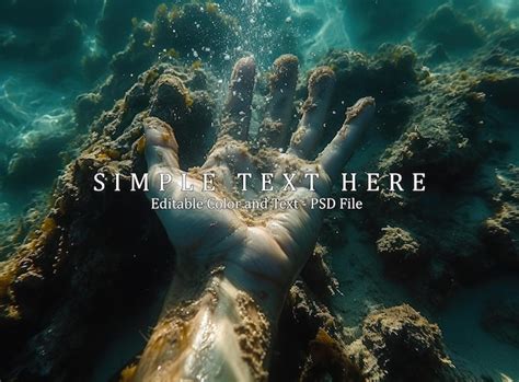 Mano Bajo El Agua Extendiendo Archivo Psd Premium