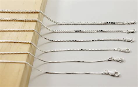 925 Sterling Silver Box Chain Diamond Cut Necklace For Men And Woman