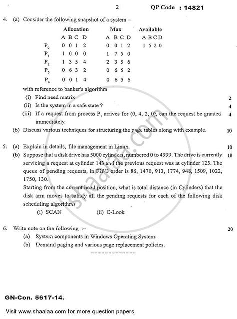 Operating Systems 2014 2015 Be Computer Engineering Semester 4 Se Second Year Cbgs Question