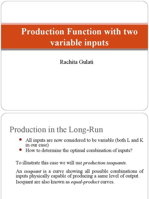 Production With Two Variable Inputs F Pdf Production Function