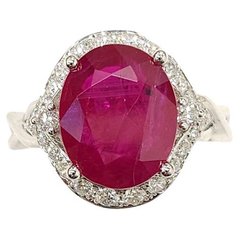 Igi Certified 226 Carat Burma Ruby And Diamond Ring In 18k White Gold For Sale At 1stdibs