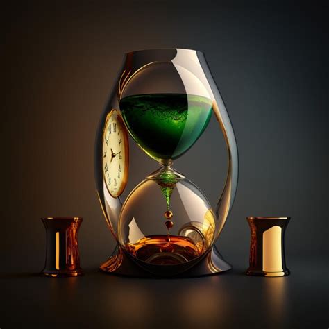 Premium Ai Image There Is A Hourglass With A Green Liquid Inside Of