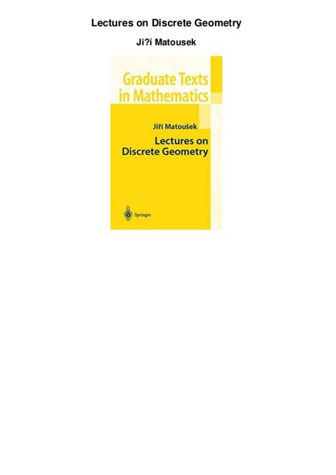 Discrete Geometry Pdf Browngs