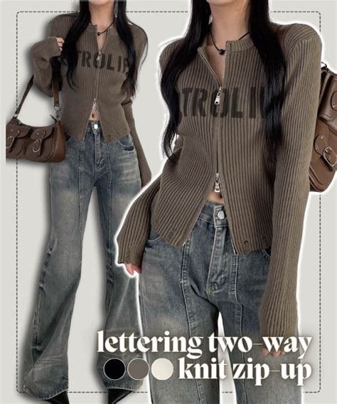 무드라벨 밑단 투웨이 지퍼 여리여리 슬림핏 골지 투웨이 세미 크롭 집업