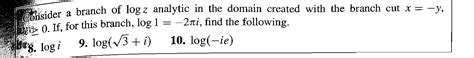 Solved Consider A Branch Of Log Z Analytic In The Domain Chegg