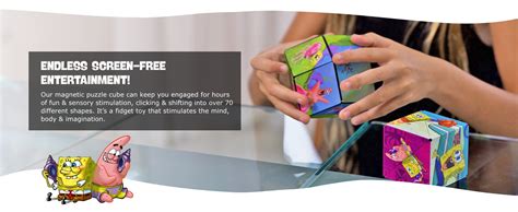 Shashibo Spongebob Squarepants Shape Shifting Box Stem Magnetic Fidget Cube That